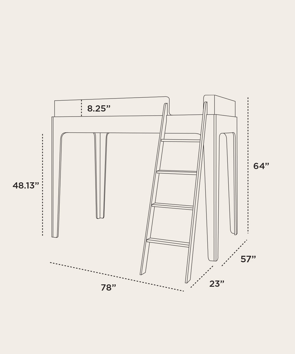 Full size loft bed dimensions store